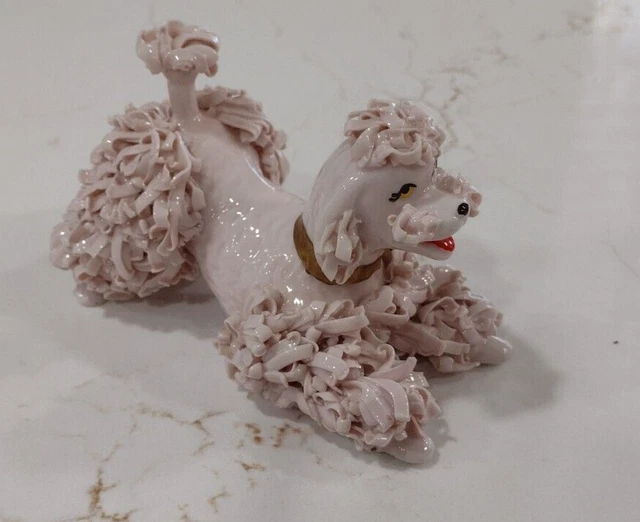 VINTAGE PINK SPAGHETTI Poodle Dog Linguine Hair Pouncing Playfully £24. ...