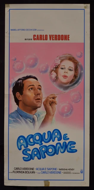 LOCANDINA ACQUA E SAPONE Carlo Verdone Hovey Bolla Baby Modella bolkan ...