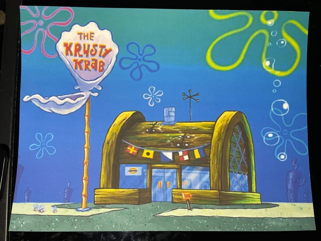 SPONGEBOB ANIMATION CEL Back ground Nickelodeon Cartoon Art Cels ...