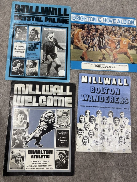 MILLWALL FOOTBALL CLUB Programmes Bundle 1970’s X 4 £5.44 - PicClick UK