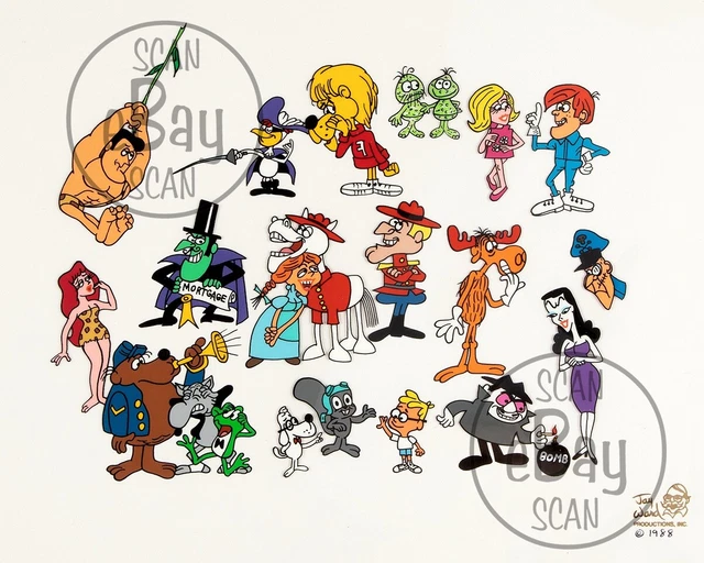 RARE! ROCKY & BULLWINKLE Dudley Do Right SUPER CHICKEN Cartoon TV Photo ...