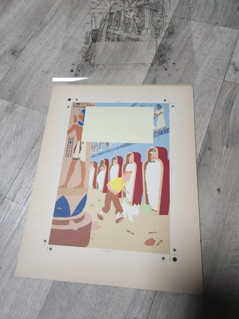 PLANCHE TINTIN MISE en couleur celluloid les cigares du pharaon 22x30cm ...