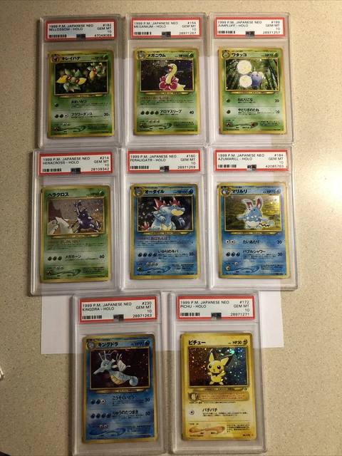 POKÉMON COMPLETE JAPANESE Neo Genesis Set 96/96 ALL Holos PSA 10 GEM ...