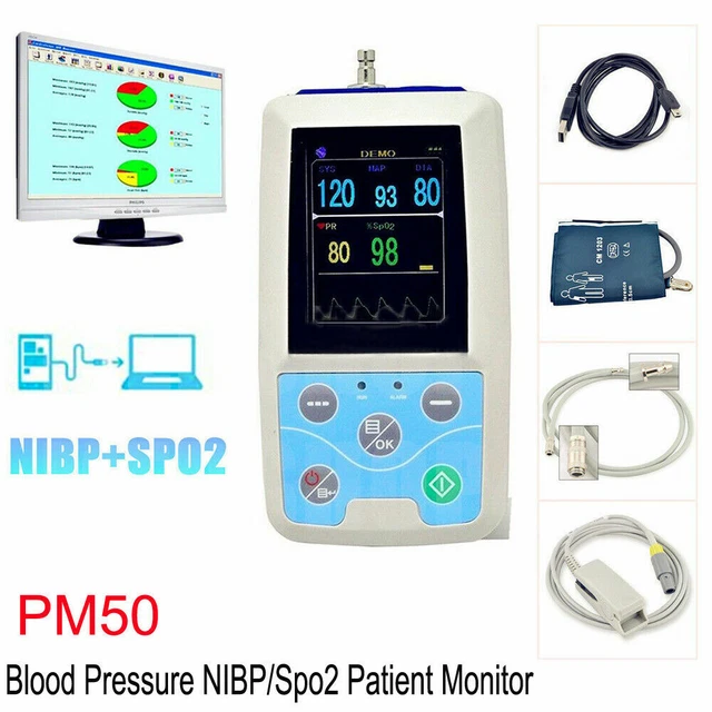 PATIENT MONITOR PORTABLE Blood Pressure Vital Signs NIBP SPO2 Meter FDA ...