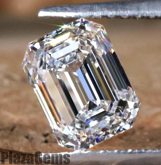 5 CT EMERALD Cut Lab Grown Diamond VVS1-D IGL Certified CVD Loose Gem ...