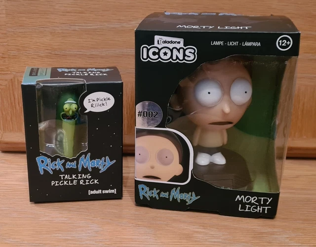 RICK AND MORTY Paladone Icons Morty Light + Talking Pickle Rick Adult ...