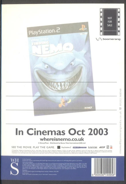 MODERN FILM POSTER Postcard: Disney's FINDING NEMO. Free UK Postage £3. ...