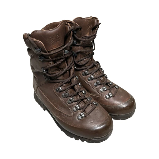BRITISH ARMY KARRIMOR SF Brown Leather Combat Boots Goretex Cold Wet ...