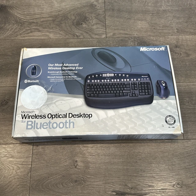 NIB MICROSOFT WIRELESS Optical Desktop Bluetooth Keyboard Mouse Factory ...