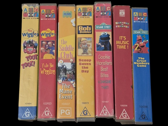 7X ABC KIDS 90s VHS Tapes Bundle - The Wiggles, Sesame Street, Bob The ...