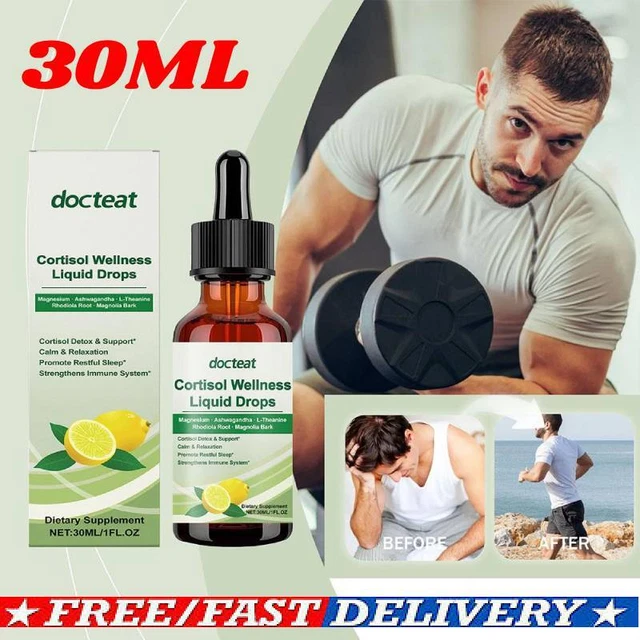 CORTISOL SUPPLEMENT LIQUID Drops,17-In-1 Cortisol Detox W. Magnesium ...