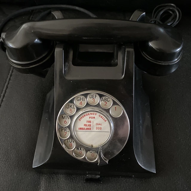 VINTAGE GPO BLACK Bakelite Rotary Telephone Fully Functional Bt Wired £ ... VINTAGE GPO BLACK Bakelite Rotary Telephone Fully Functional Bt Wired £ ...
