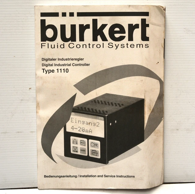 BURKERT TYPE 1110 Digital Industrial Controller Ser No 000621 £201.65 ...