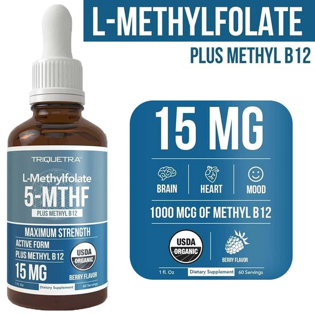 L METHYL FOLATE 15mg Plus Methyl B12 Cofactor – Organic, Berry Flavor, Strength £6.19 - PicClick UK
