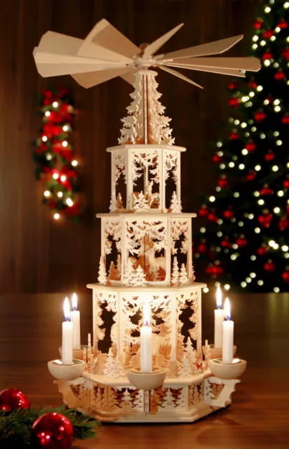 TILGNER PYRAMIDE ERZGEBIRGE mit geschnitzten Figuren Waldmotiv 53cm für ... TILGNER PYRAMIDE ERZGEBIRGE mit geschnitzten Figuren Waldmotiv 53cm für ...