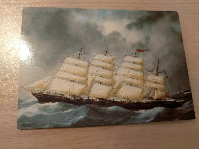 POSTCARD SAILING SHIP four-mast full ship of the shipping company ...