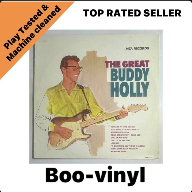 THE GREAT BUDDY Holly Compilation, LP Record 1975 MCA Records EX / VG+ ...