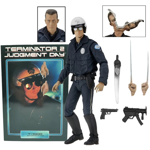 NECA TERMINATOR 2 Judgement Day Motorcycle Cop T-1000 7" Action Figure ...