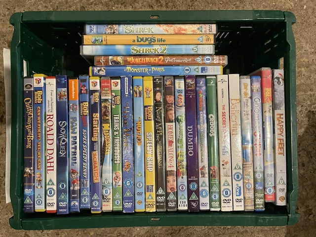 BOX OF KIDS Children DVDs U rated (Disney, Universal etc) Job Lot ...