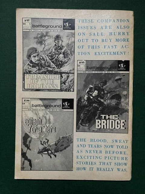 BATTLEGROUND PICTURE LIBRARY War Comic No. 98 A boy from Montecassino ...