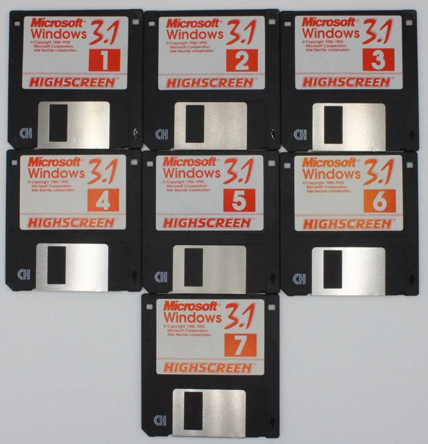 DISCO FLOPPY MICROSOFT Windows 3.1 schermo alto EUR 20,00 - PicClick IT