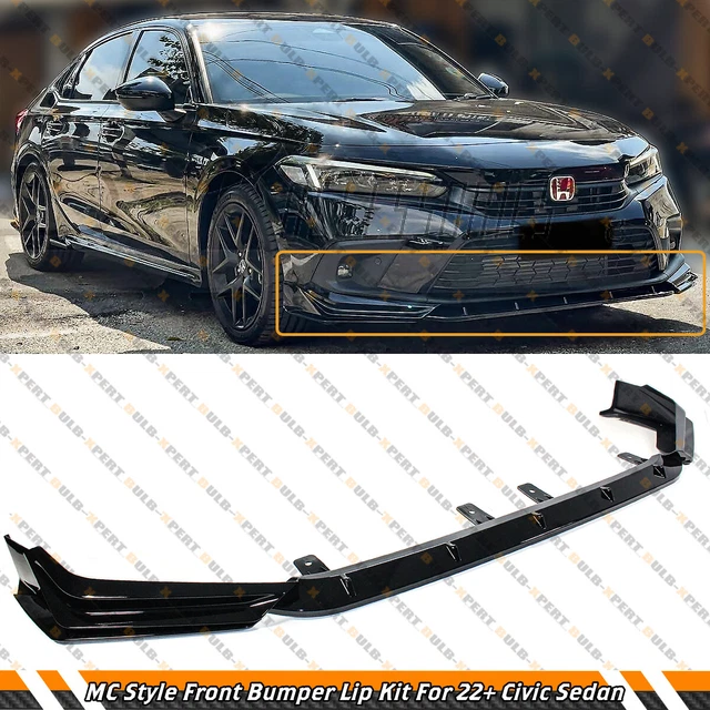 FOR 2022-2024 HONDA Civic MC Style JDM Black Pearl Front Bumper Lip ...