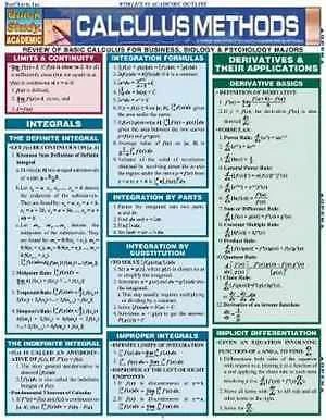 CALCULUS METHODS (QUICKSTUDY Reference - Wall Chart, by BarCharts Inc ...