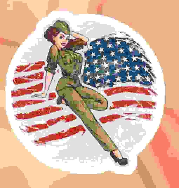 WW2 &US ARMY Girl" Nose Art Decal 5" Matt finish self adhesive vinyl, £ ...