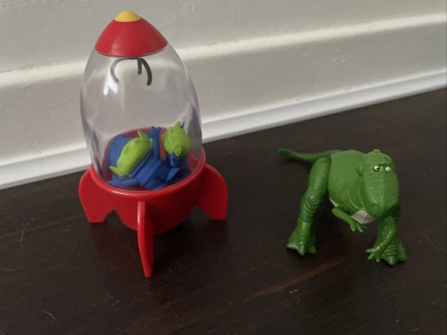 MATTEL DISNEY PIXAR Toy Story Rex and alien rocket containing 3 aliens ...