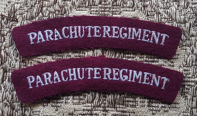 WW2 BRITISH ARMY PAIR PARACHUTE REGIMENT cloth patch ORIGINAL $92.87 ...