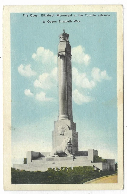 TORONTO ONTARIO THE Queen Elizabeth Monument Unused White Border ...
