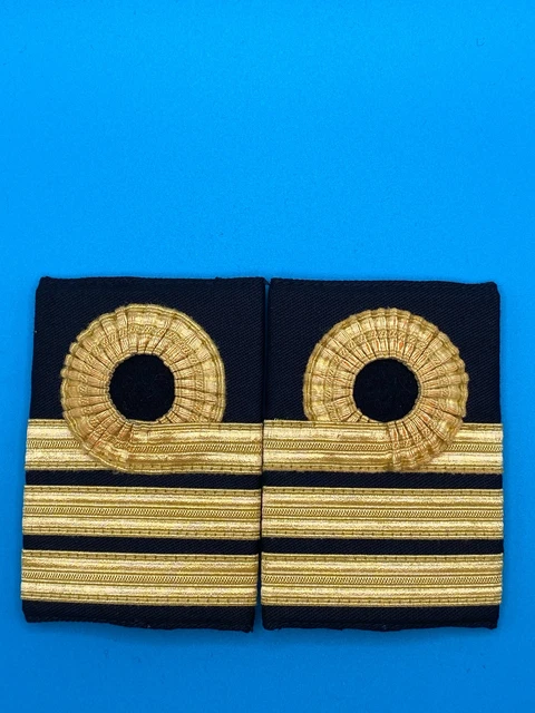 PAIR: ROYAL NAVY Commander Cdr Rank Slides - Gold Wire £10.00 - PicClick UK
