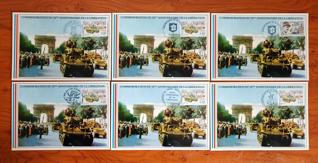 SÉRIE 50E ANNIVERSAIRE de la Libération, Obli PARIS Enveloppe FDC 1er jour, 1994 EUR 4,90 ...