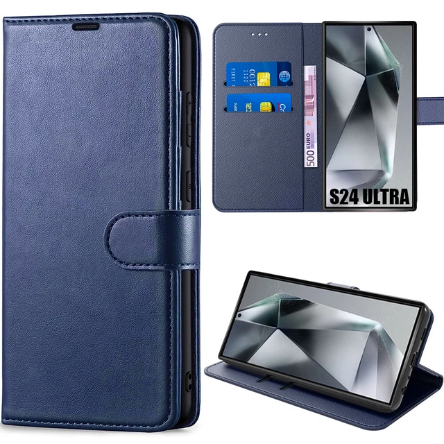 Coque Portefeuille Pour Samsung Galaxy S24 Ultra S23 Fe S22 S21 Housse