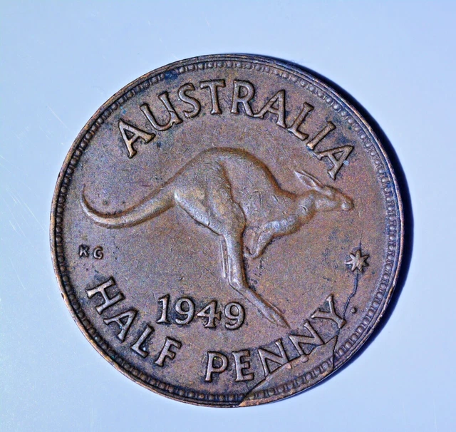1949 AUSTRALIAN HALF Penny, RARE ERROR Hi Grade COIN $120.00 - PicClick AU