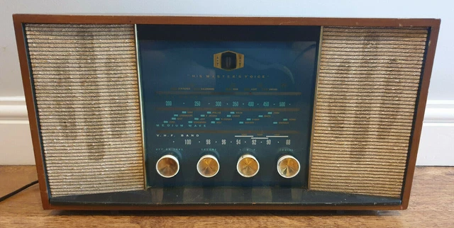 VINTAGE 1960’S HMV Valve Radio Model 1381 (LW MW VHF Marconi His Master ...