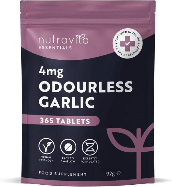 ODOURLESS GARLIC TABLETS - High Strength Garlic Supplement - 365 Vegan ... ODOURLESS GARLIC TABLETS - High Strength Garlic Supplement - 365 Vegan ...