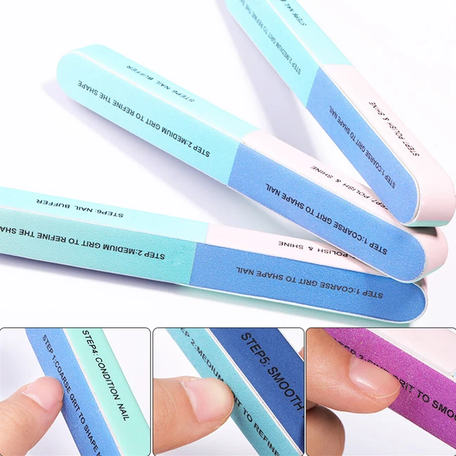 4X 7 WAY Nail Sanding Block Straight Buffer File Art Sand Surface ...