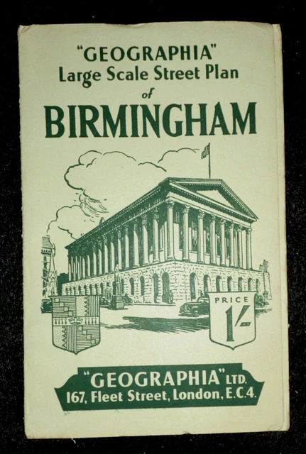 VINTAGE BIRMINGHAM STREET Plan by Geographia (c1930s) Large Scale ...