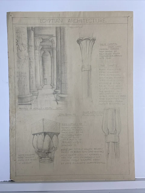 ANTIQUE VINTAGE ORIGINAL Architectural Design sketch drawing By D ...