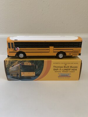 THOMAS BUILT DIECAST School Bus Model, 1/54 Scale Saf-T-Liner HDX Brand ...