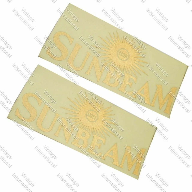 PAIRE D'AUTOCOLLANTS D'AUTOCOLLANTS d'or réservoir de carburant THE SUNBEAM... EUR 10,25 ...