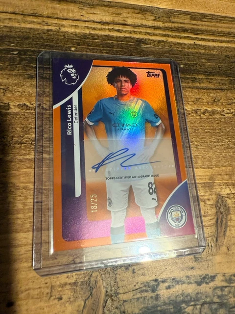 TOPPS PREMIER LEAGUE 2026 Rico Lewis Auto /25 Man City Numbered ...