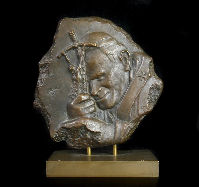 KAROL JOZEF WOJTYŁA Tributo A Papa Jean-Paul II Scultura Bronzo 1983 3 ...