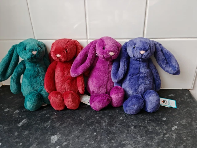 JELLYCAT BASHFUL BUNNY Christmas Set - Allium Redcurrant Saffyre teal Teal £123.40 - PicClick UK