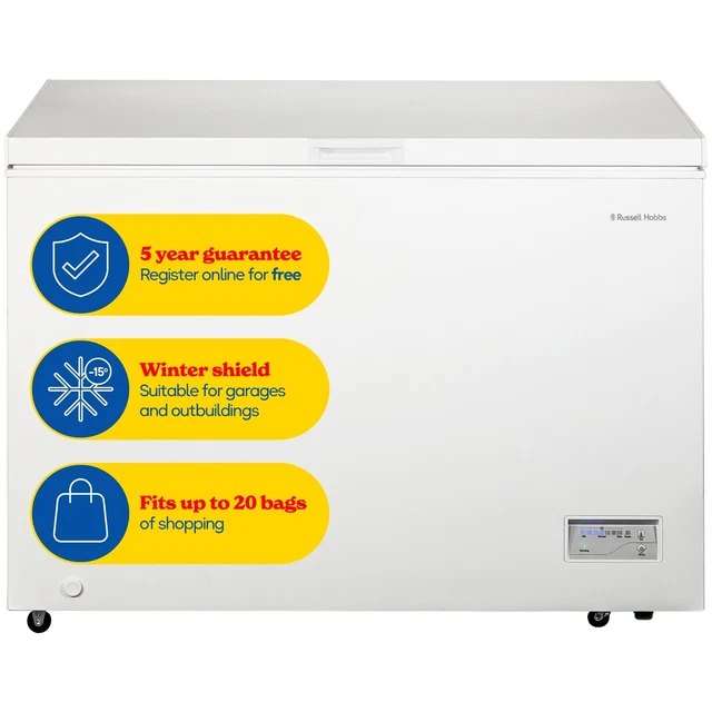 RUSSELL HOBBS CHEST Freezer 300 Litre Freestanding 5 Year Guarantee ...