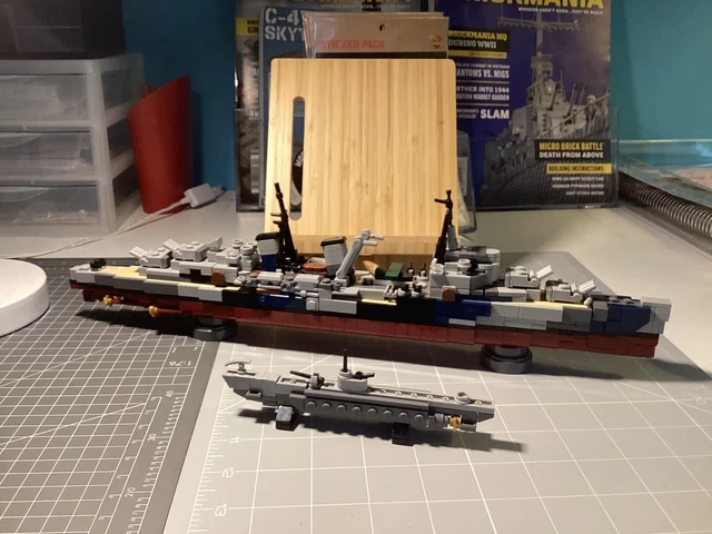 LEGO « BRICKSHIPS »HMS BELFAST Cruiser And U-boat VIIC WW2 1/485 Scale ...