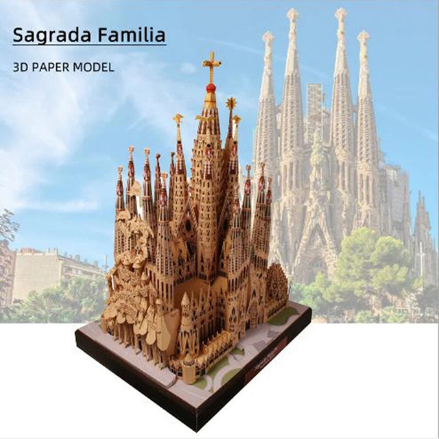 SPANISH CATHEDRAL SAGRADA Familia 3D Paper Model Architecture DIY Model ...