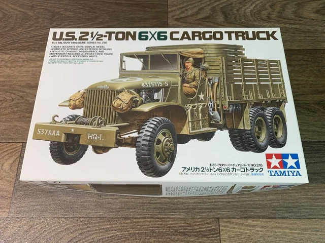 TAMIYA 35218 U.S. 2.5-Ton 6X6 Cargo Truck 1:35 Scale Military Model Kit ...