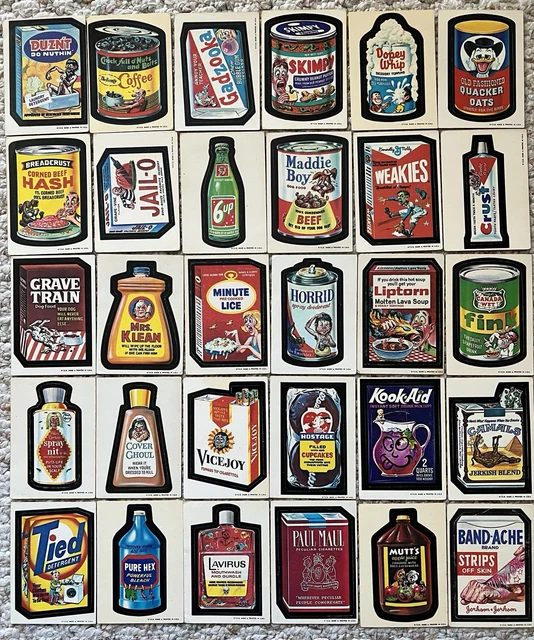 TOPPS 1973 WACKY PACKAGES SERIES 1 COMPLETE SET WITH PUZZLE VG/EX White ...